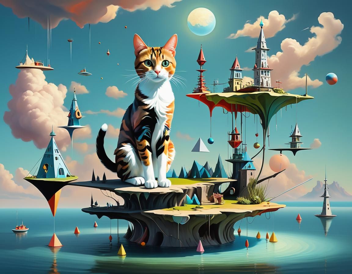 Surrealist Cat - AI Generated Artwork - NightCafe Creator
