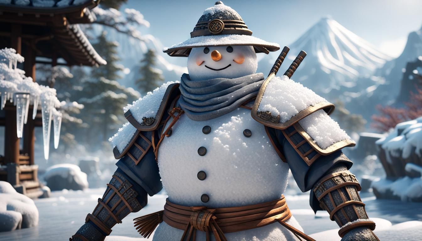 Snowman Samurai - AI Generated Artwork - NightCafe Creator