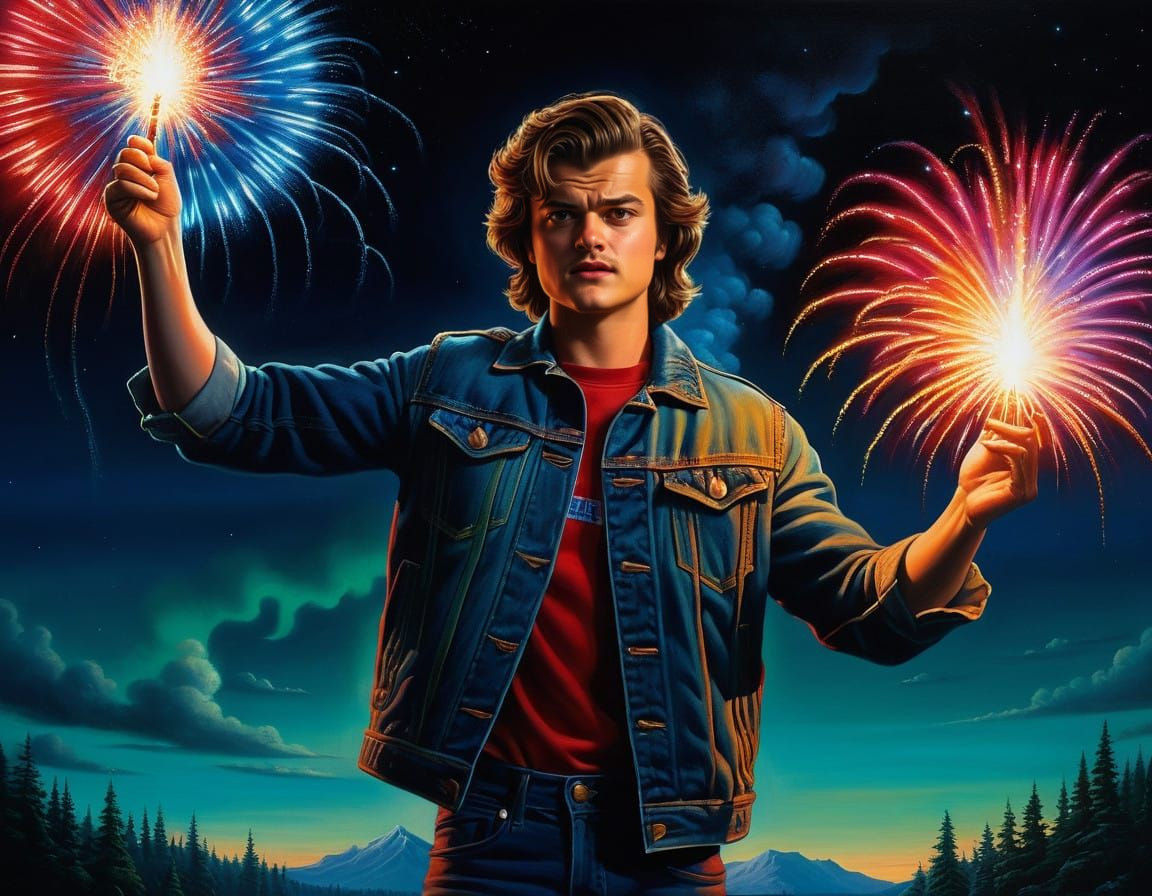 Stranger Things 2025! - Glowing Firework Explodes in Night S...