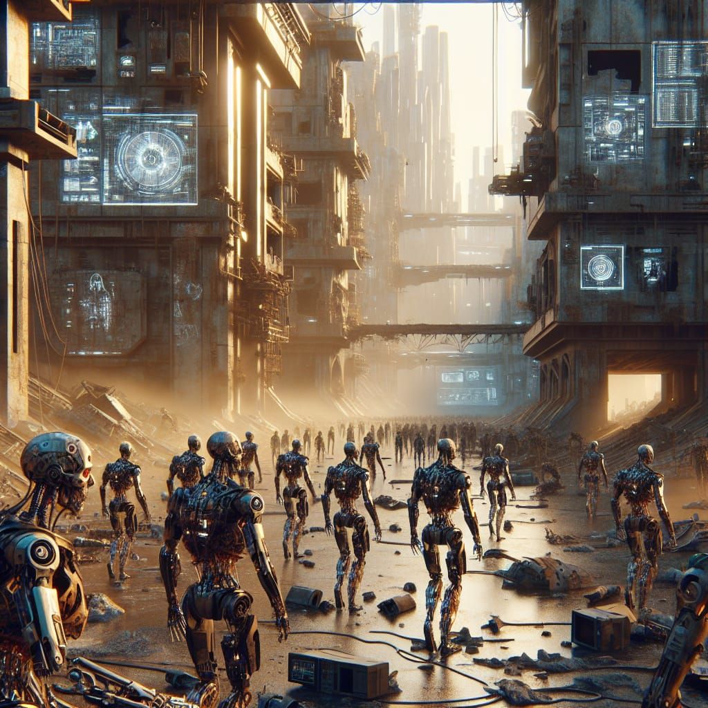 Shuffling Bionic Undead Cyborgs - AI Generated Artwork - NightCafe Creator