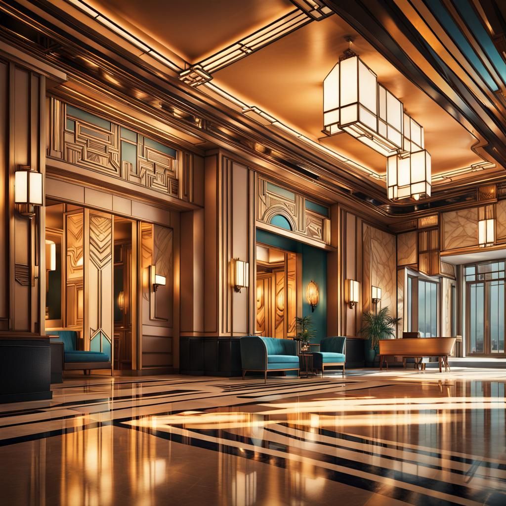 Art Deco Lobby - AI Generated Artwork - NightCafe Creator