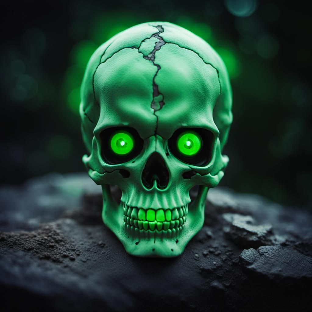 Cracked ghoul skull - AI Generated Artwork - NightCafe Creator
