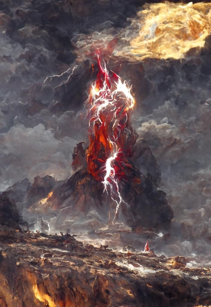 A meticulously composed render of an Hellish Firestorm made of Raging ...