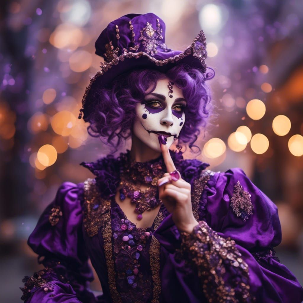 Female Jester Shushing - AI Generated Artwork - NightCafe Creator