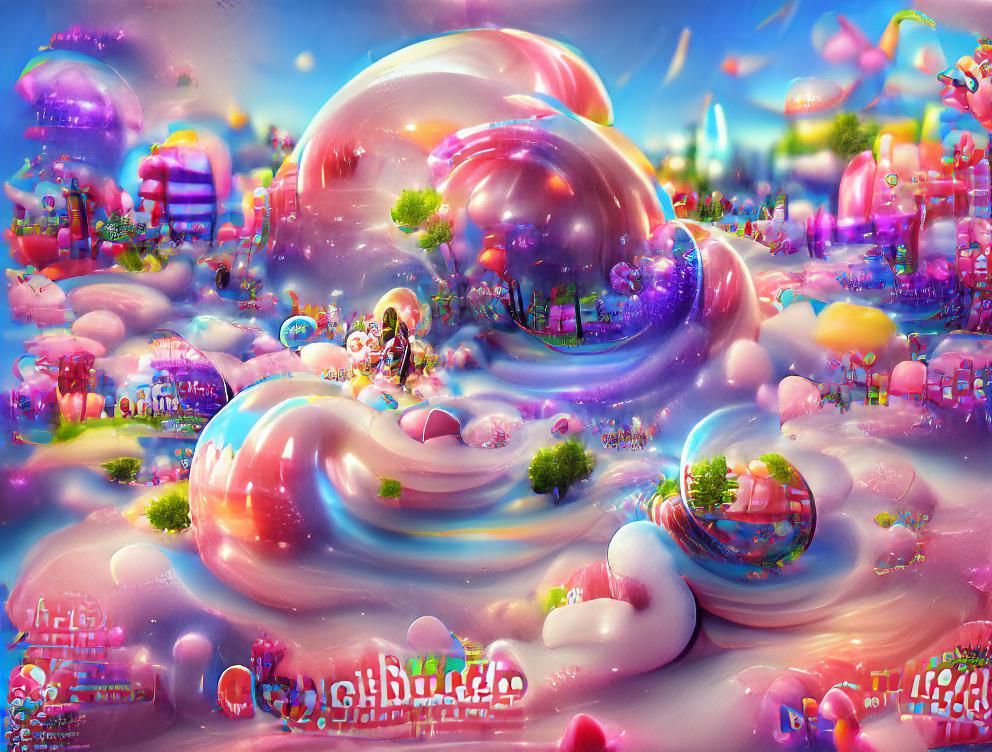 Candyland Bubble Land - AI Generated Artwork - NightCafe Creator
