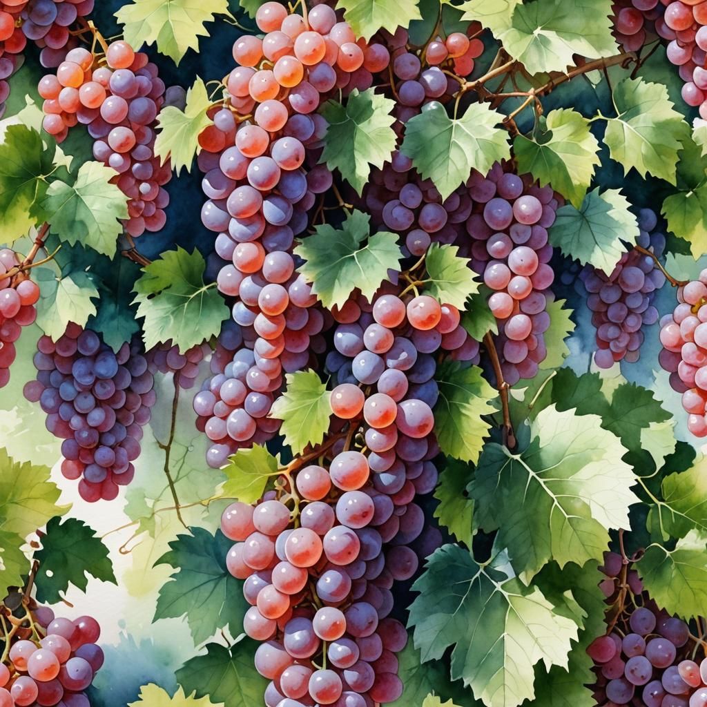 Japanese pink grapes 1 - AI Generated Artwork - NightCafe Creator