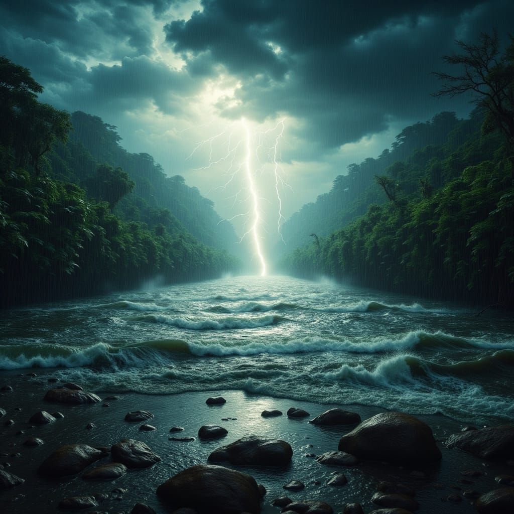 Storm In The Amazon - Tempestuous Amazon River in Hyperreali...