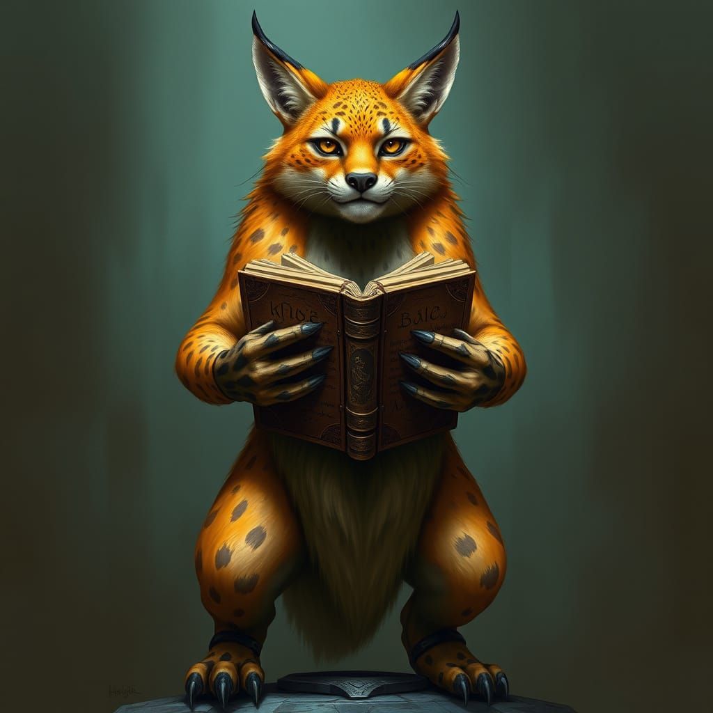 Majestic, Golden Furred Creature with Mystical Aur... - AI Art