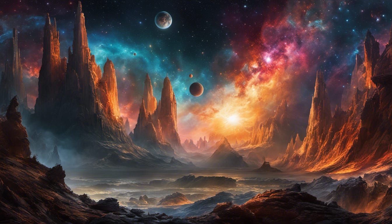 reate an awe-inspiring image of a beautiful exoplanet, bathed in the ...