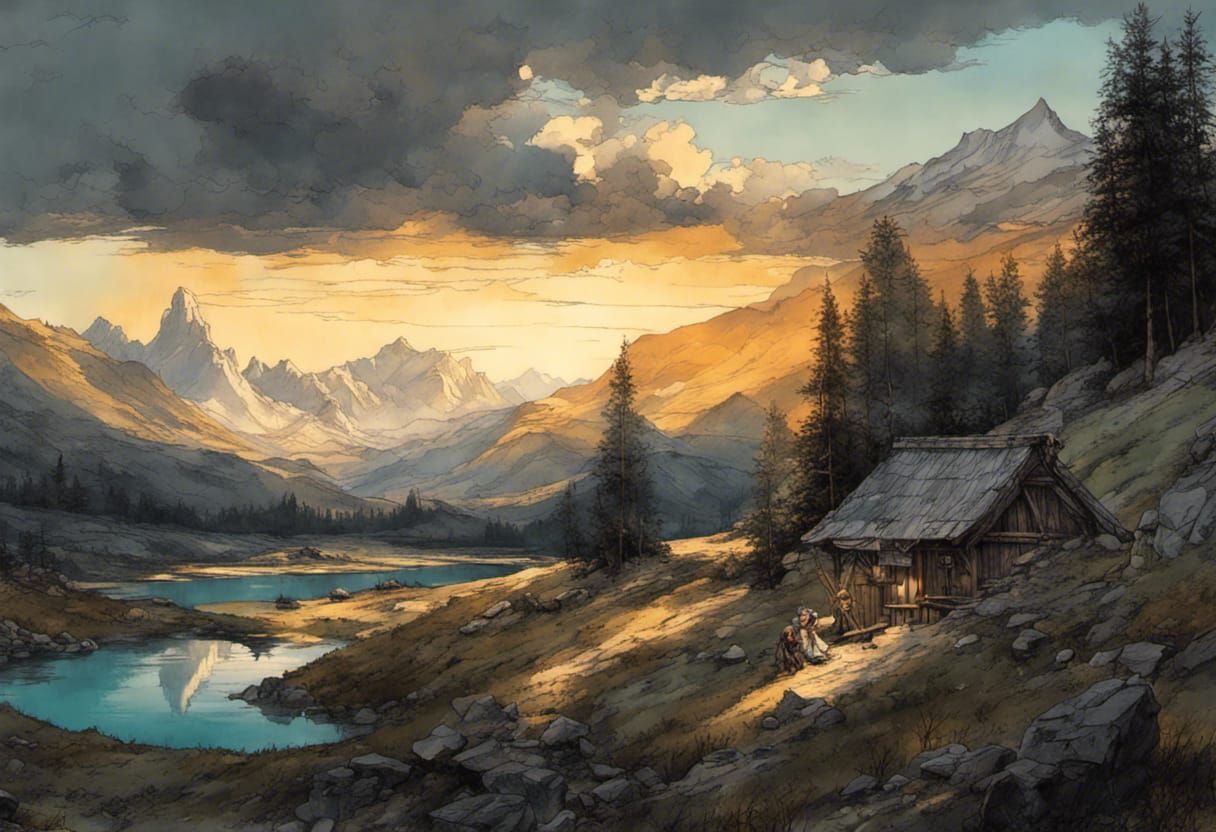 fantasy alpine landscape #8g - AI Generated Artwork - NightCafe Creator