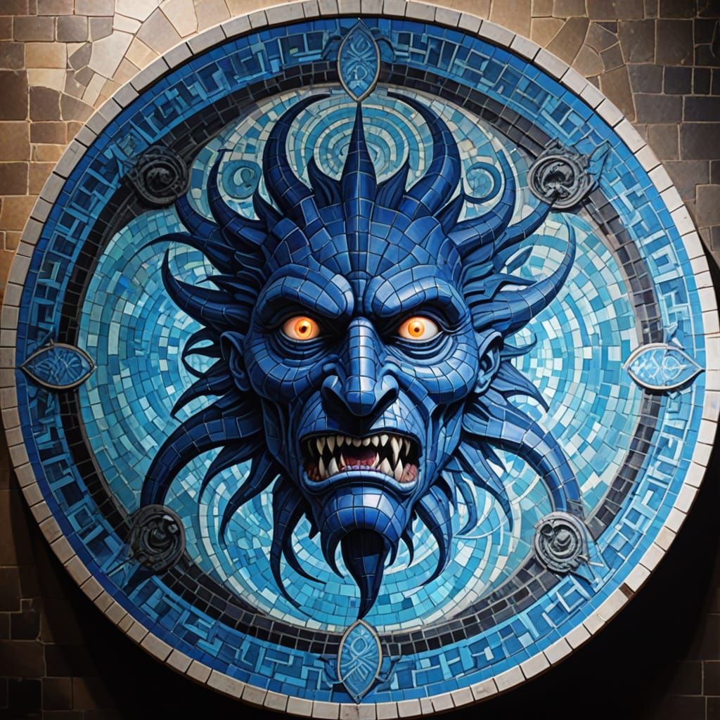 Mosaic of a scared monster - Ancient Monster in a Byzantine ...