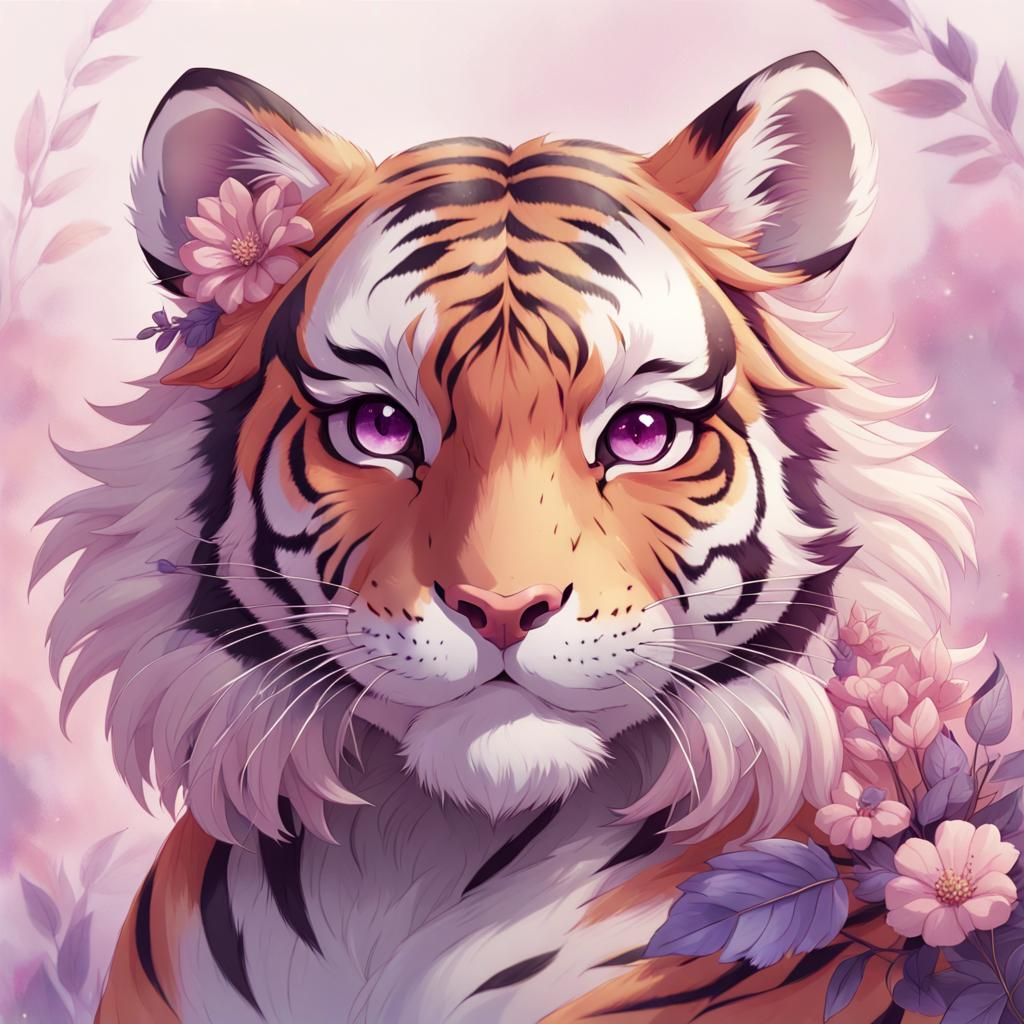 Violet Tiger - AI Generated Artwork - NightCafe Creator