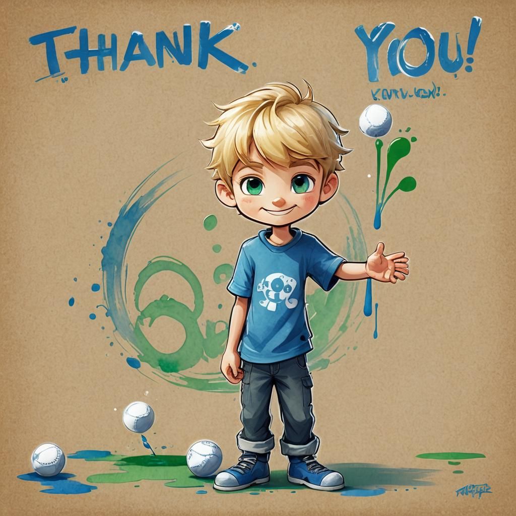 little boy thank you - AI Generated Artwork - NightCafe Creator