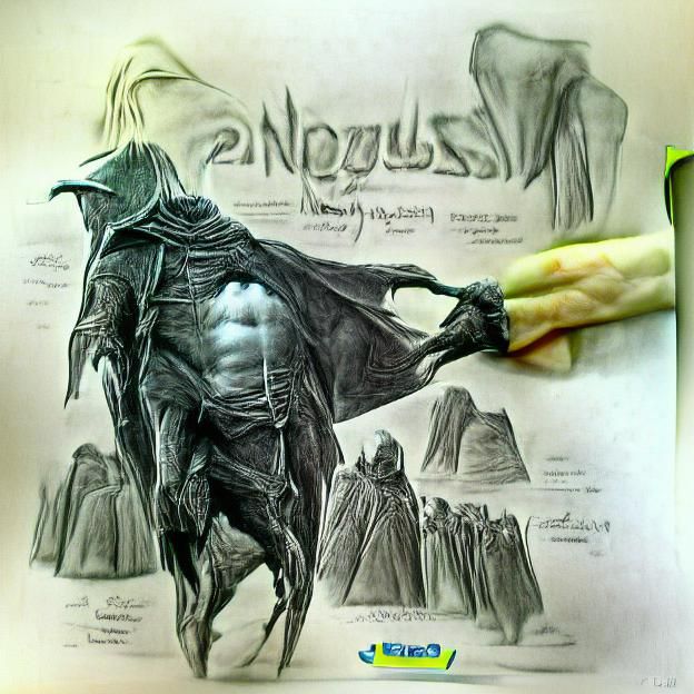 Nazgul Anatomy prometheus detailed pencil sketch - AI Generated Artwork ...