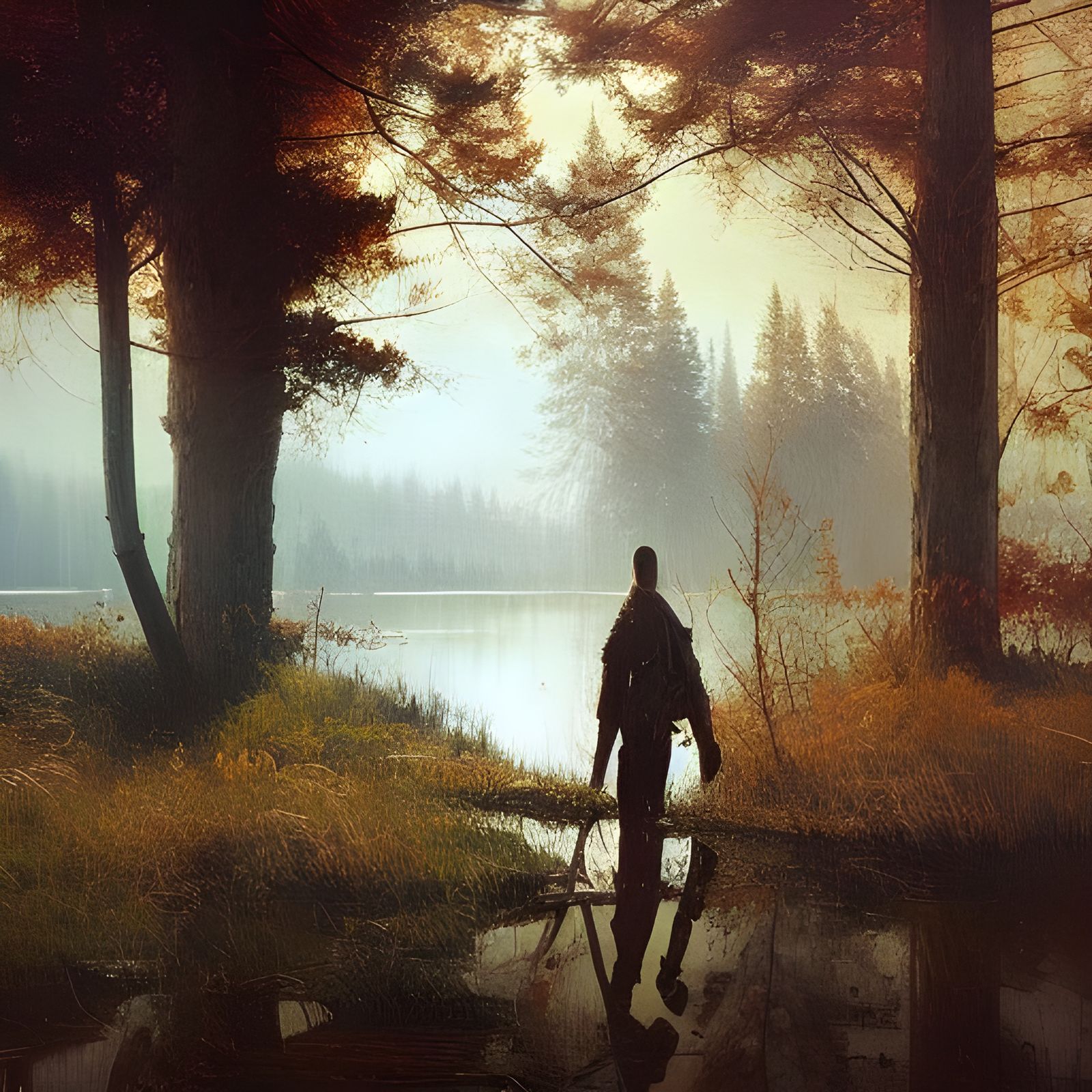 Cryptid At The Lake - AI Generated Artwork - NightCafe Creator