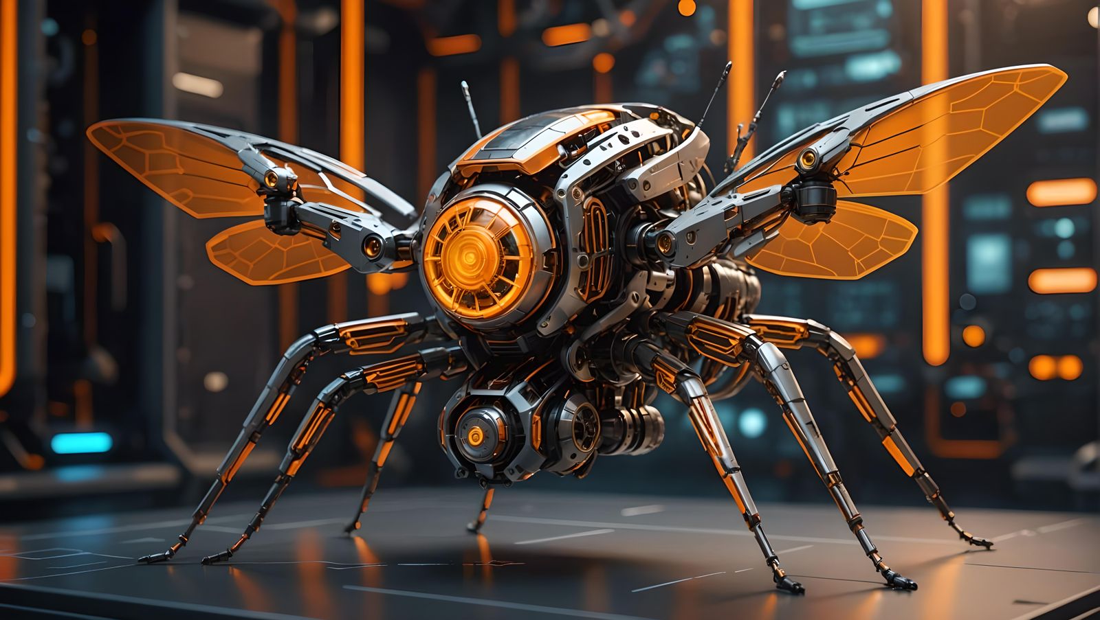 High-tech concept art photo of a mechanical insect/drone, with detailed ...
