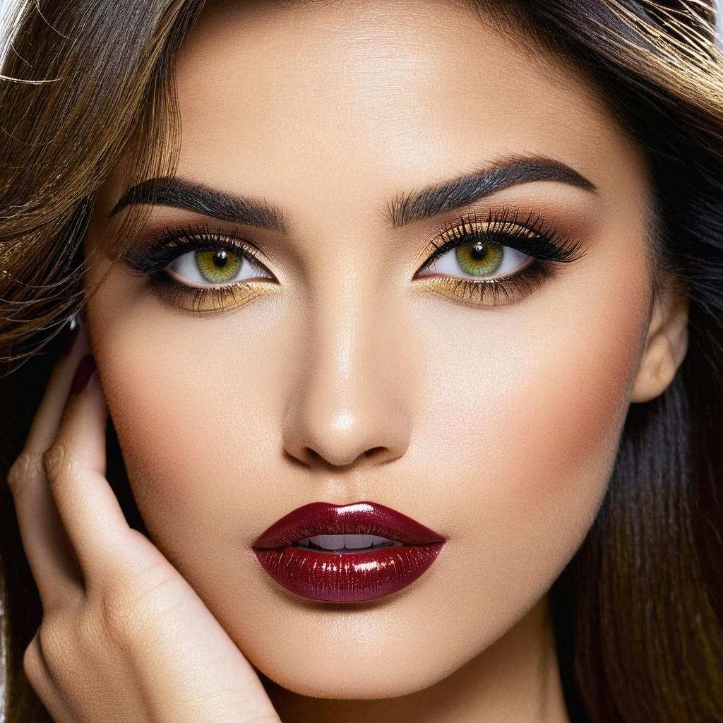 Beautiful woman with deep hazel green eyes and full lips - AI Generated Artwork - NightCafe Creator