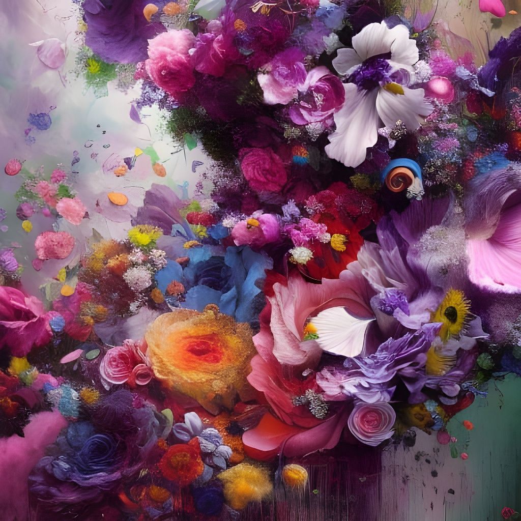 Riot of flowers 002 - AI Generated Artwork - NightCafe Creator