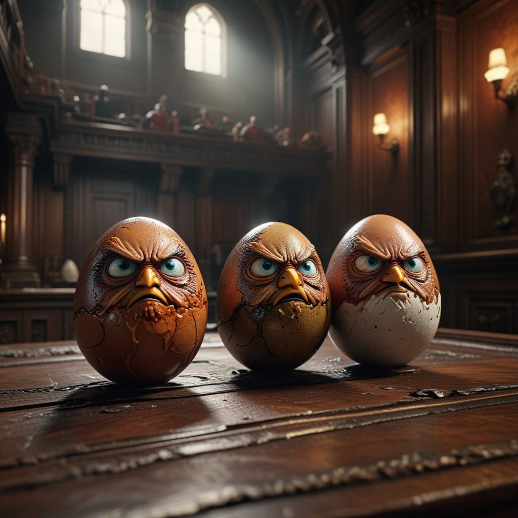 Angry Eggs in Congress: Photorealistic Masterpiece - AI Art