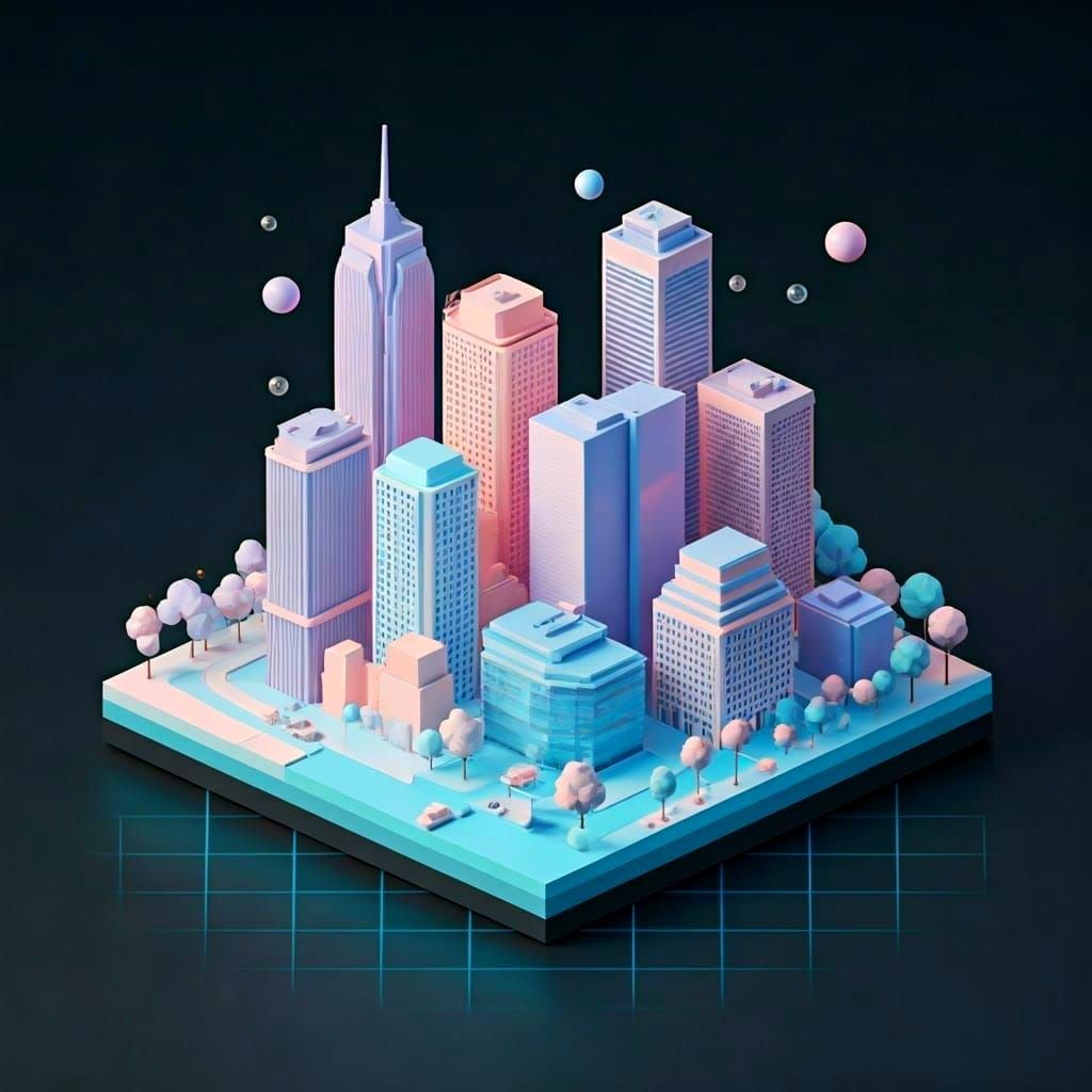 miniature city model - Dreamy Miniature Cityscape in Pastel ...