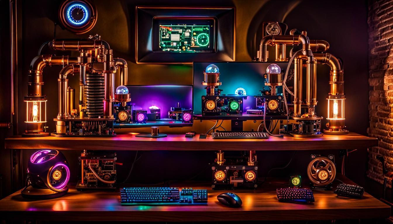 Steampunk Gaming PC - AI Generated Artwork - NightCafe Creator