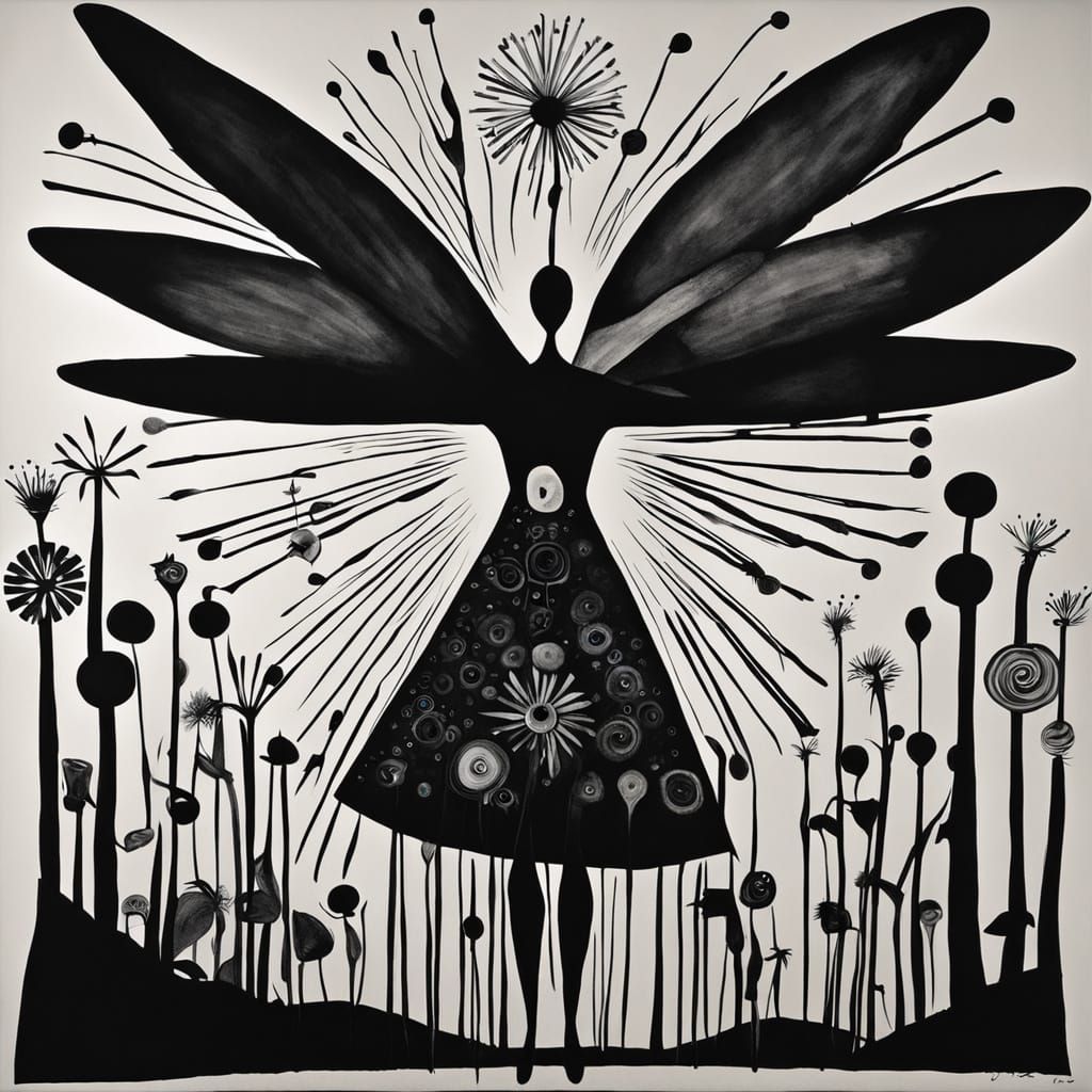 Whimsical pixies pirouette through a kaleidoscopic dandelion carnival ...