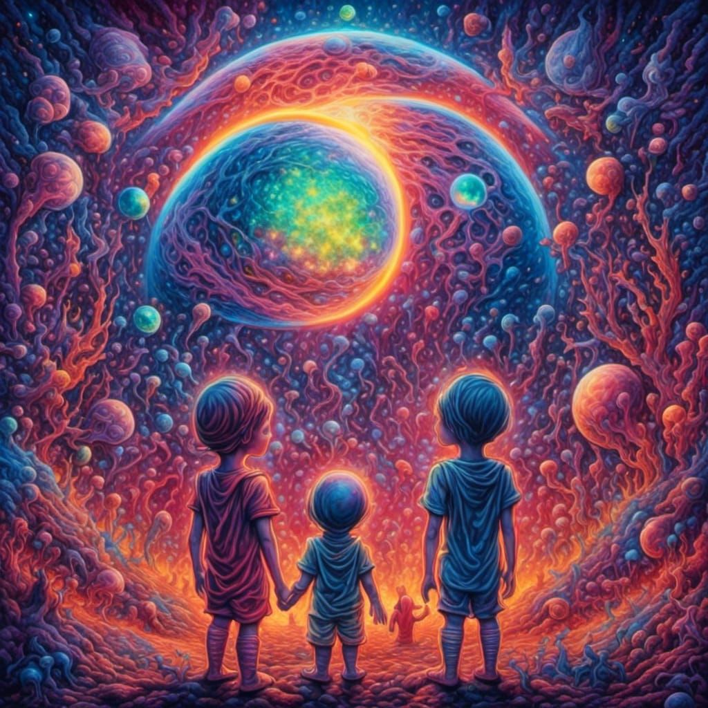 Alien children - AI Generated Artwork - NightCafe Creator