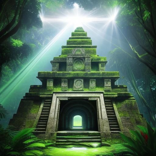 Hidden portal into the ancient Aztec world dimension. Dreamshaper v8 ...