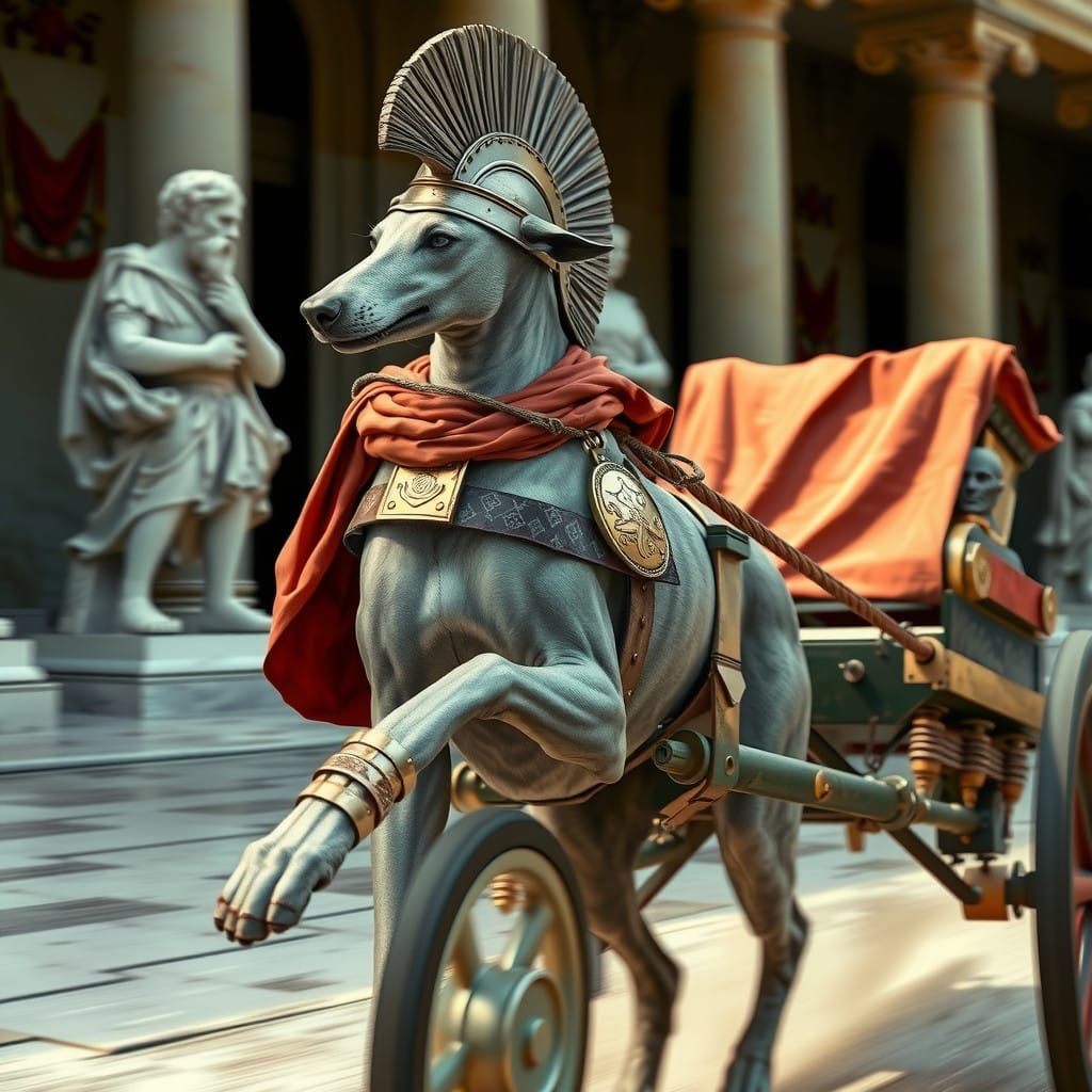 Greyhound Charioteer Rides to Victory in Ancient R... - AI Art