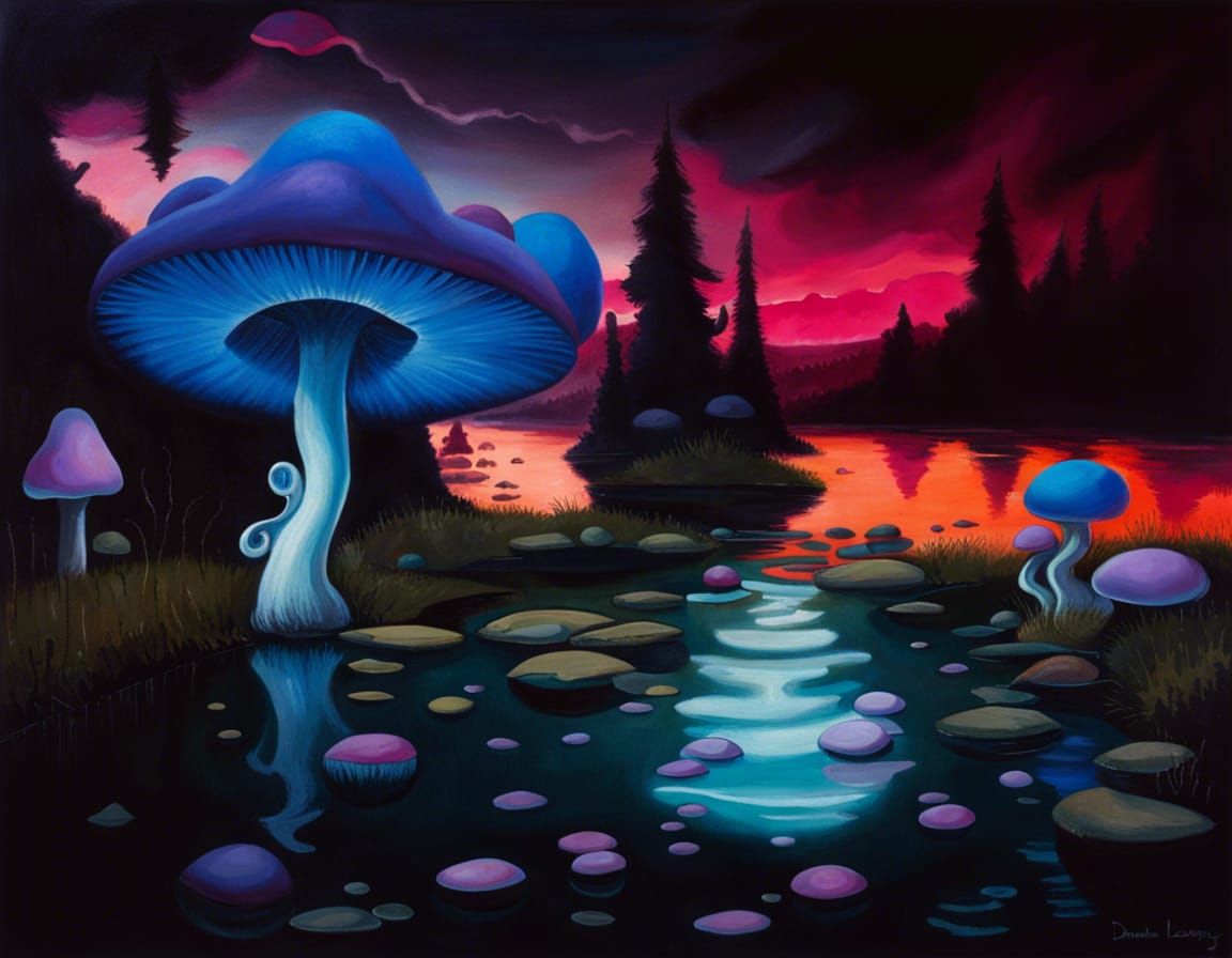 distant sun, blue clouds on the horizon, distant snow hills, distant ...