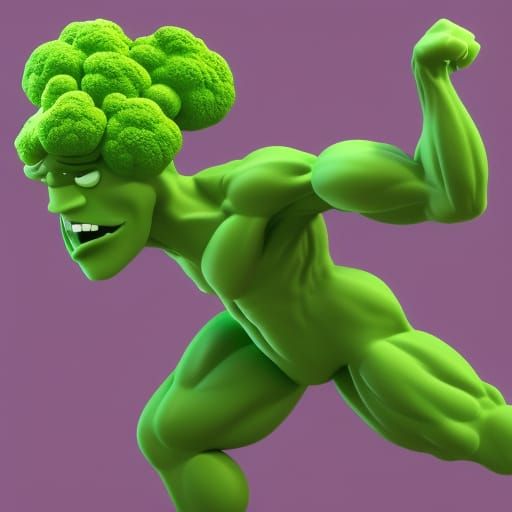 Broccoli bodybuilder - AI Generated Artwork - NightCafe Creator