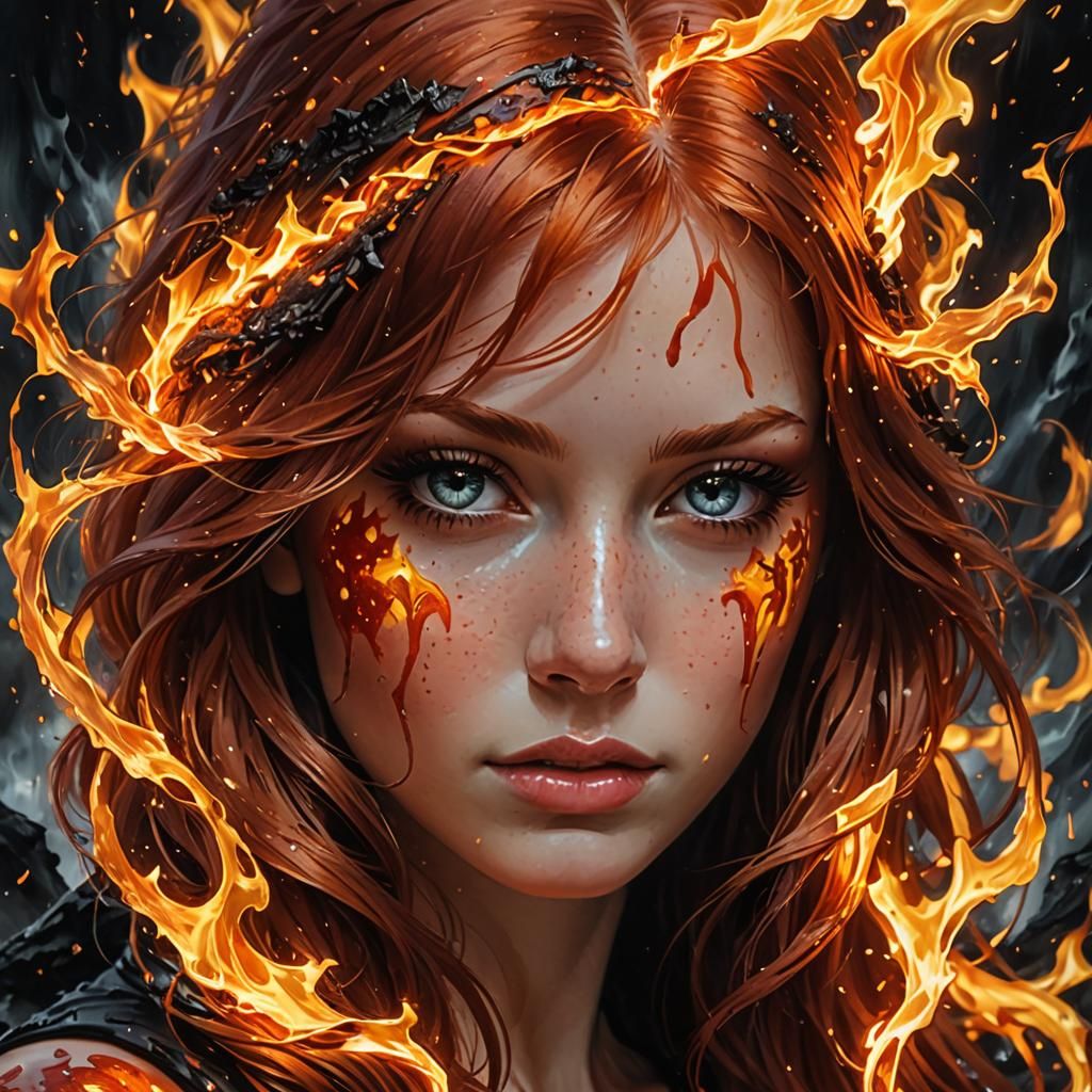 Fire Lady - AI Generated Artwork - NightCafe Creator