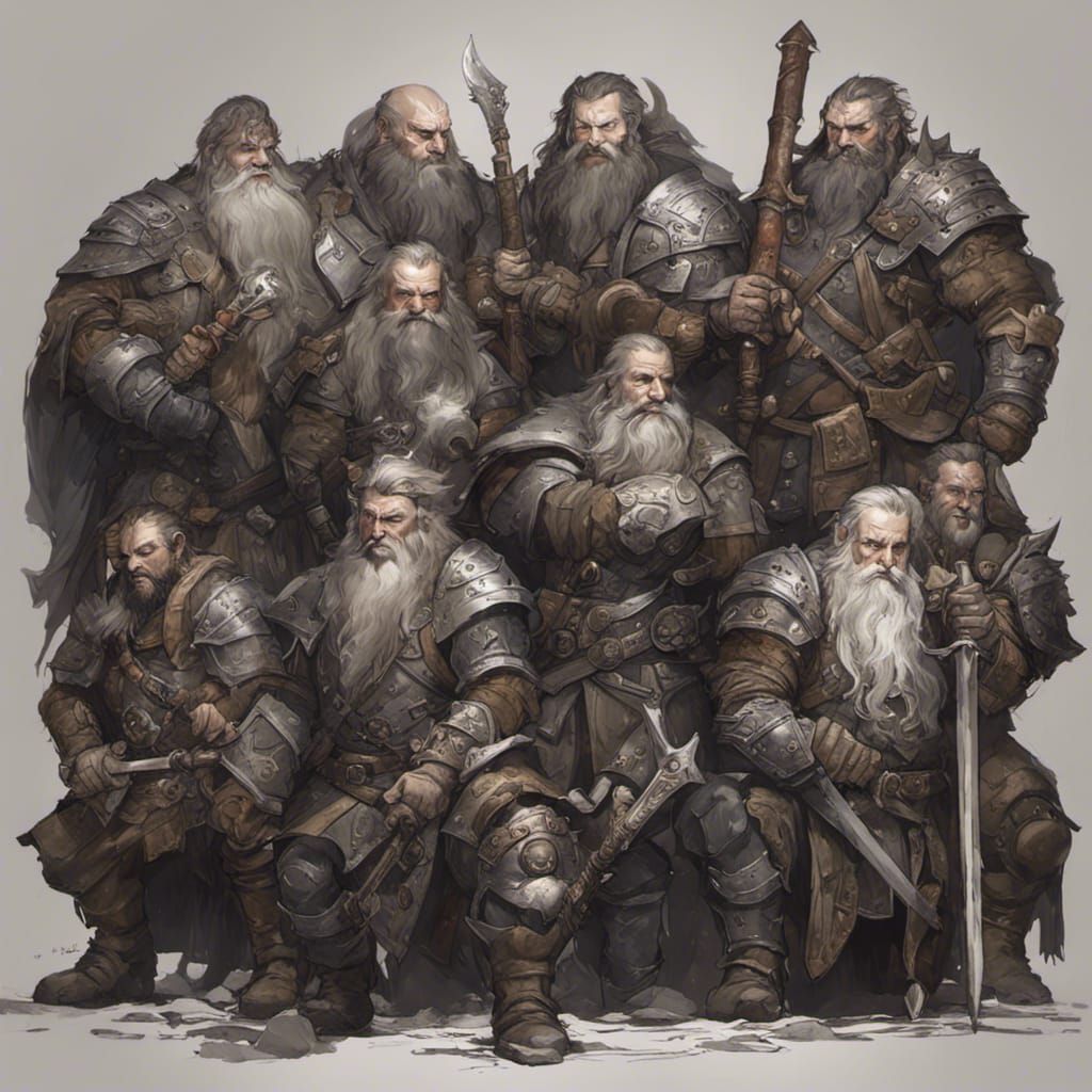 Group photo of Dwarves V2 - AI Generated Artwork - NightCafe Creator