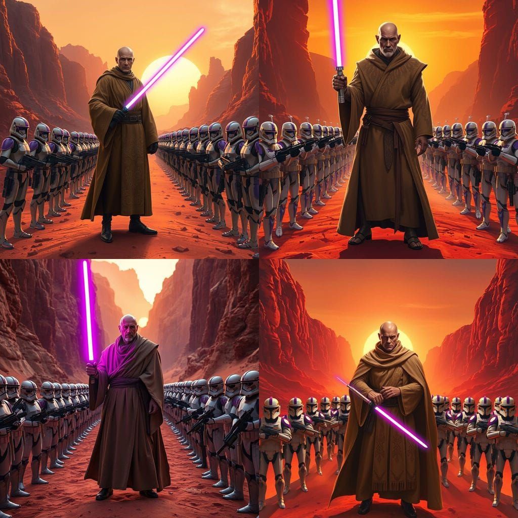Mace Windu and his clones - Epic Jedi Master in Desert Canyo...