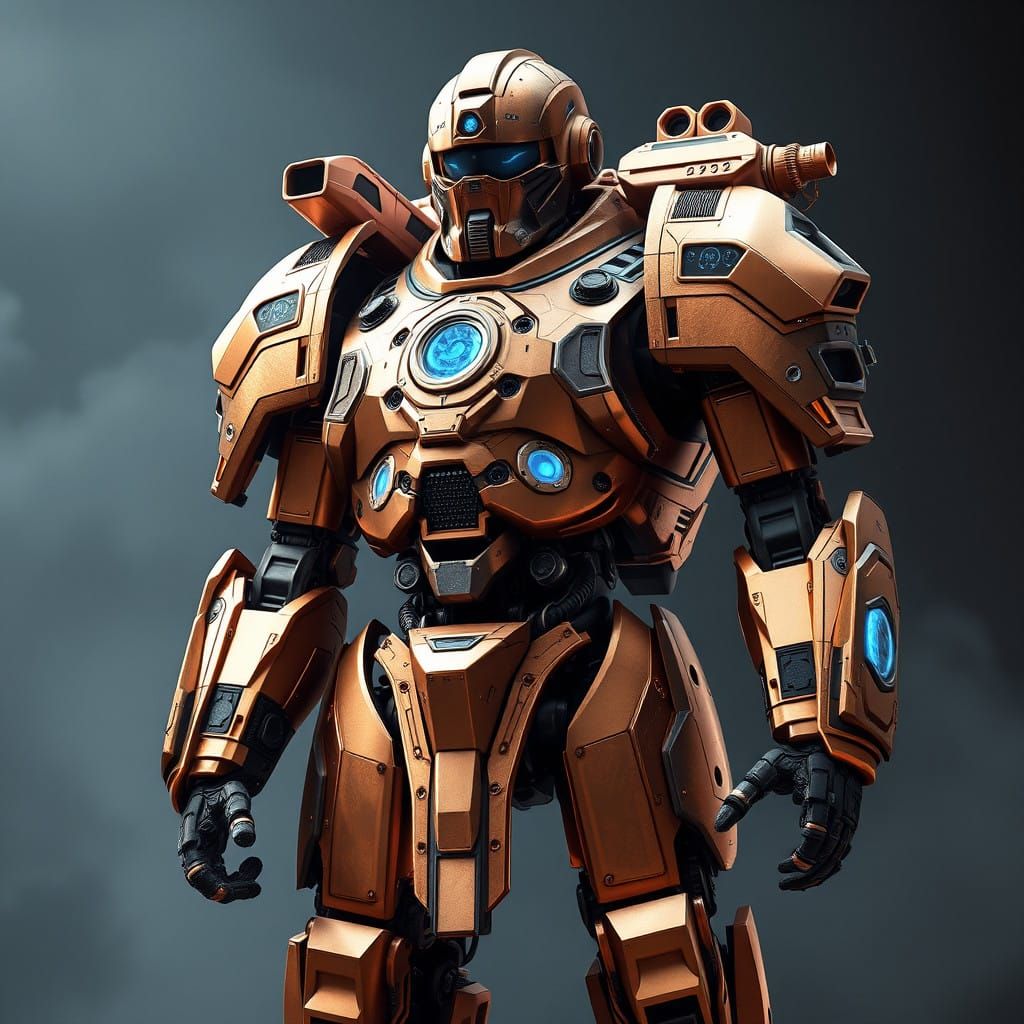 Cyberpunk Combat Automaton in Industrial Futurism ... - AI Art