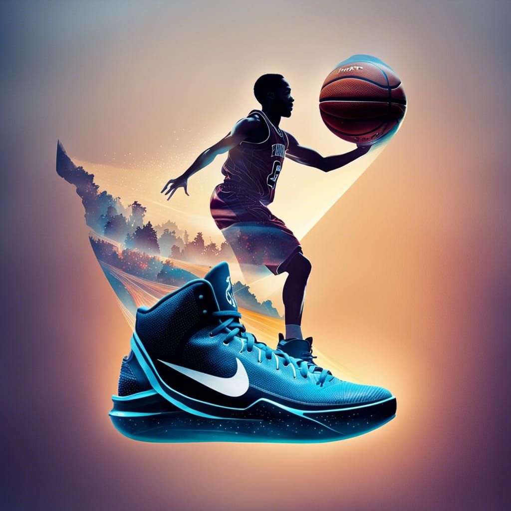 Basketball Double Exposure - AI Generated Artwork - NightCafe Creator