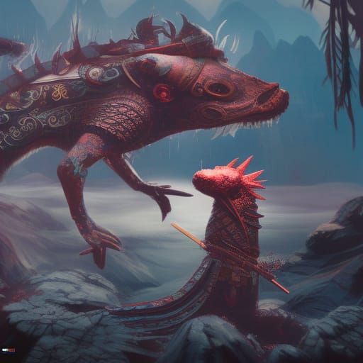 Samurai axolotl - AI Generated Artwork - NightCafe Creator