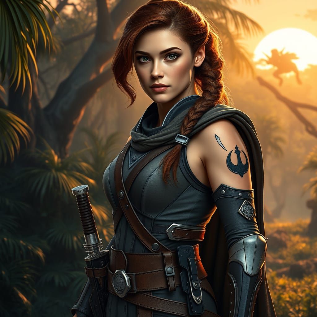 Regal Warrior Princess in Star Wars Universe - AI Art