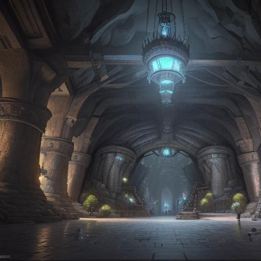 Dwarf hall - AI Generated Artwork - NightCafe Creator