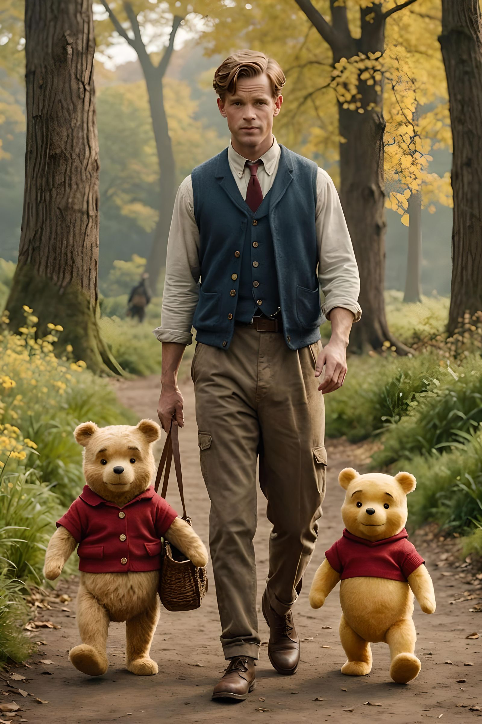 Out walking my Pooh-bears ️ - AI Generated Artwork - NightCafe Creator