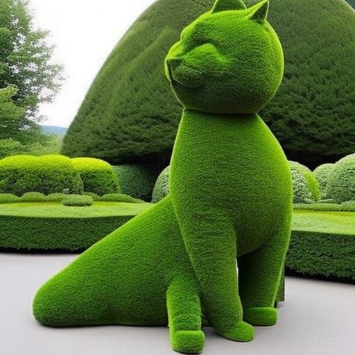 CAT-SHAPED TOPIARY - AI Generated Artwork - NightCafe Creator