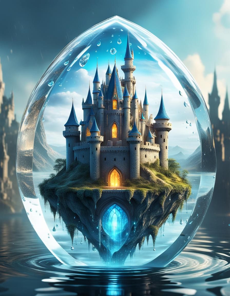 Water drop Castle - AI Generated Artwork - NightCafe Creator