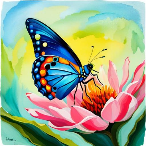 Flutterby Butterfly 4 - AI Generated Artwork - NightCafe Creator