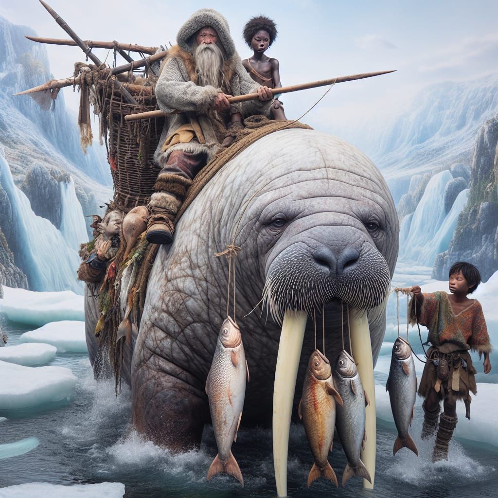 Hyper-Realistic Scene of Fishermen Encountering a ... - AI Art