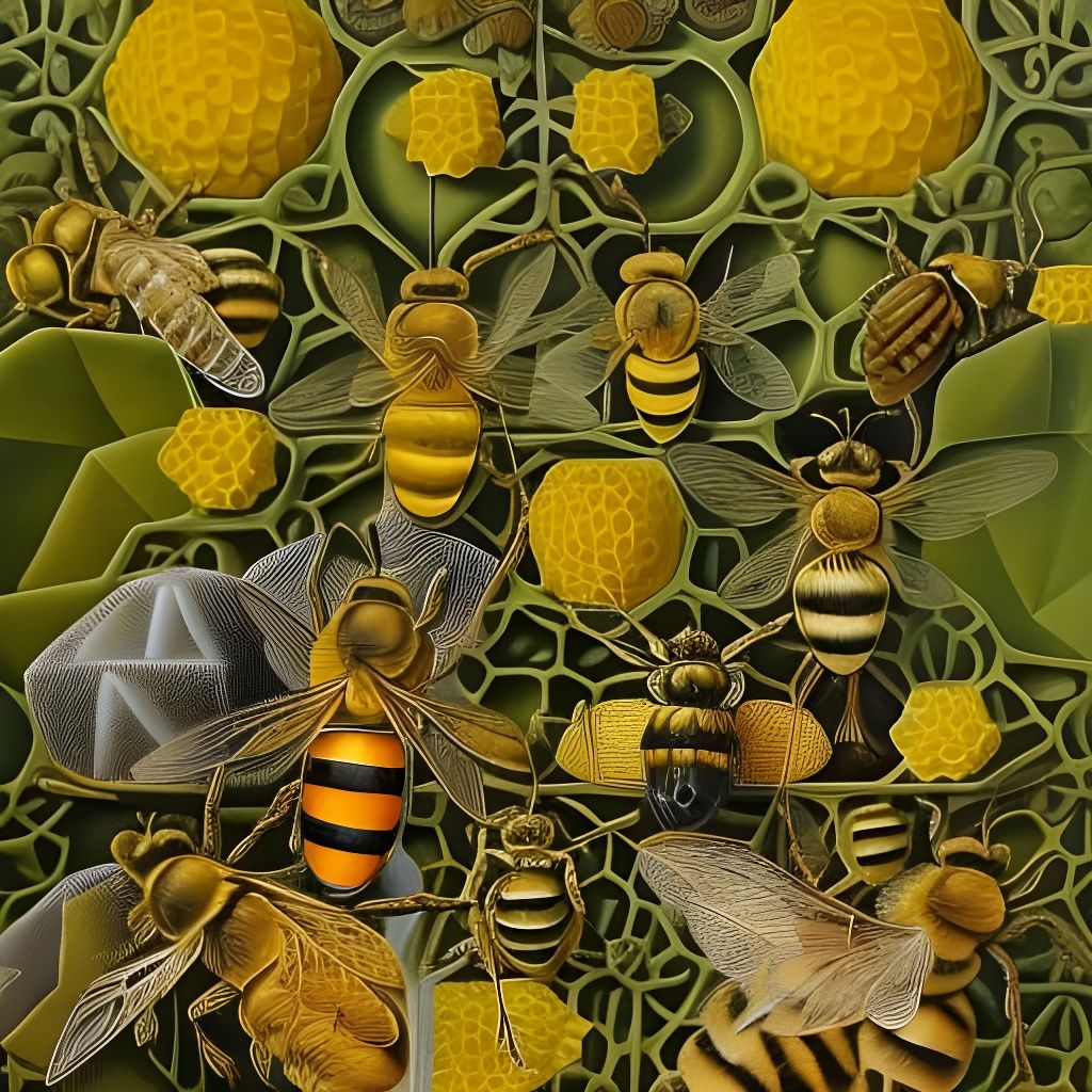 Bees Doing Cool Bee Things - AI Generated Artwork - NightCafe Creator