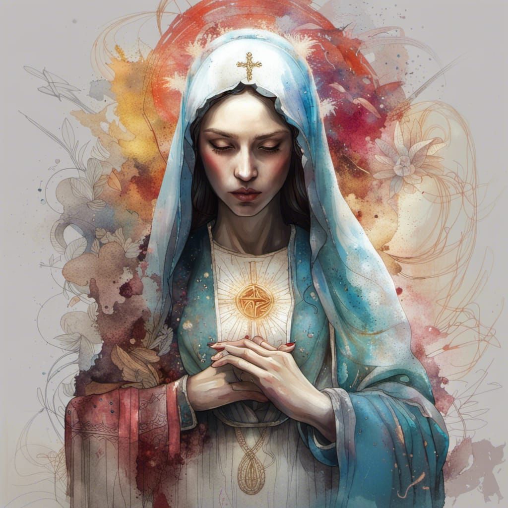 Portrait of Virgin Mary - AI Generated Artwork - NightCafe Creator