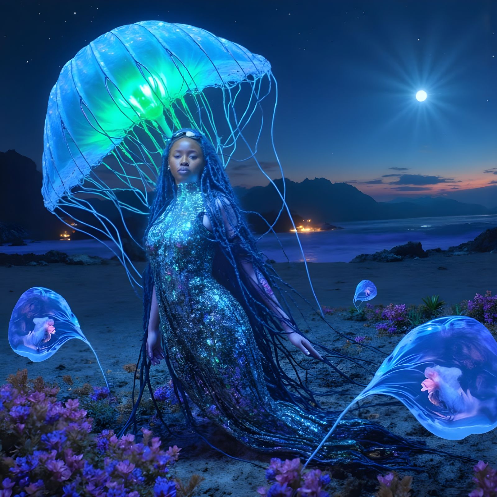 Lencer Mermaid - Surreal Mermaid Transforms in a Glowing Oc...