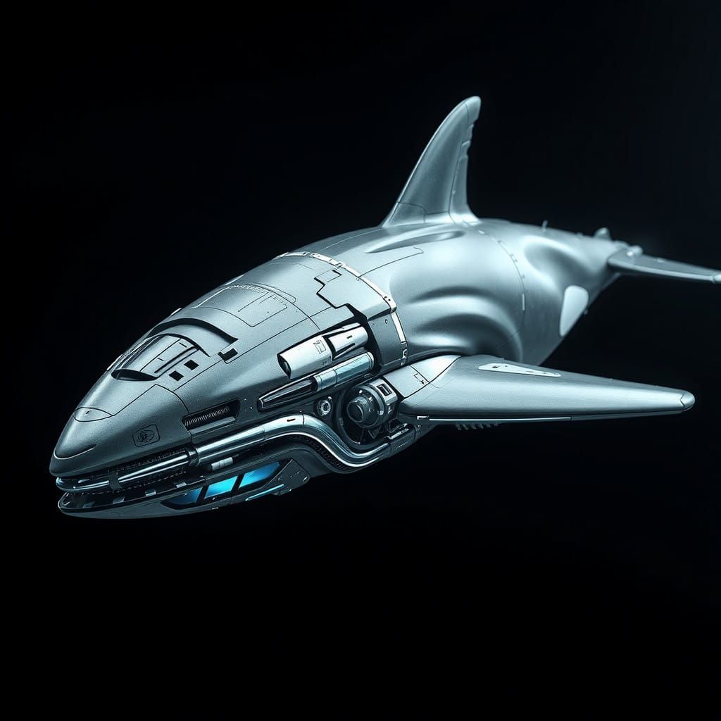 Sleek Biomechanical Cyborg Spaceship in Cyberpunk ... - AI Art