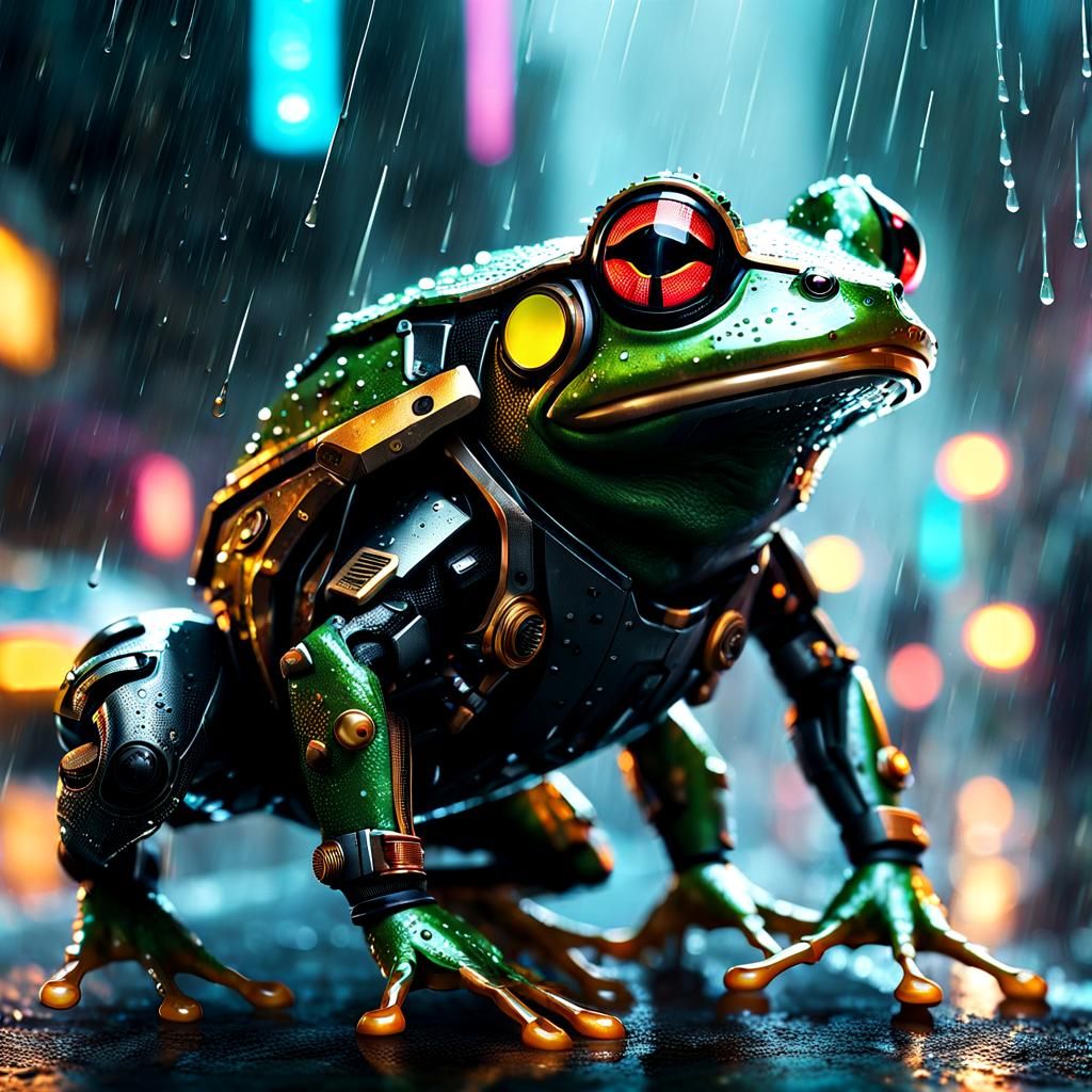 Cyberpunk frog - AI Generated Artwork - NightCafe Creator