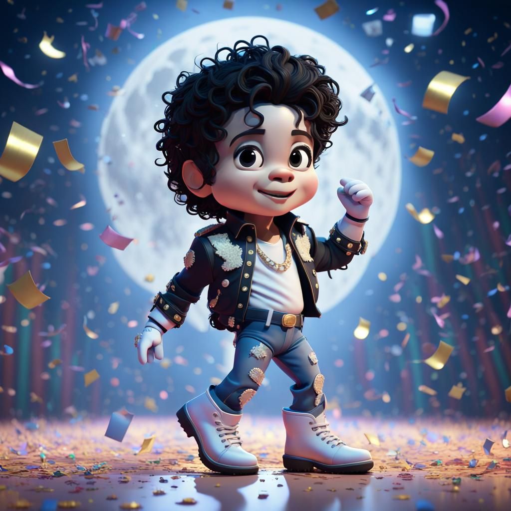 Michael moonwalks under the moon - AI Generated Artwork - NightCafe Creator